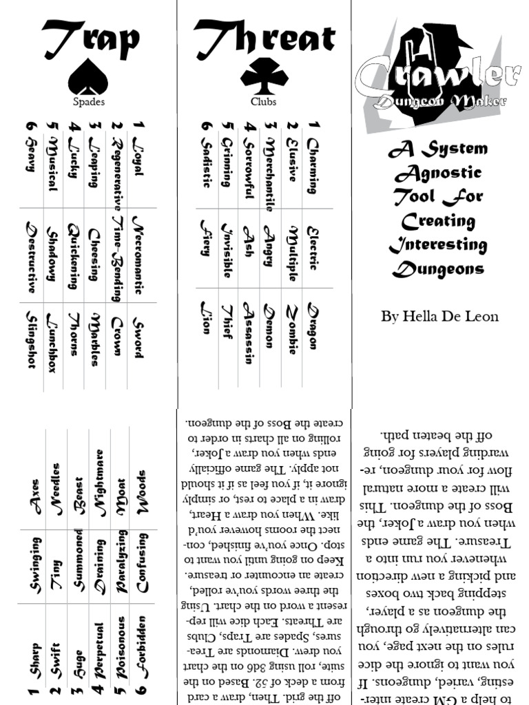 Crawler Dungeon Making Printable | PDF