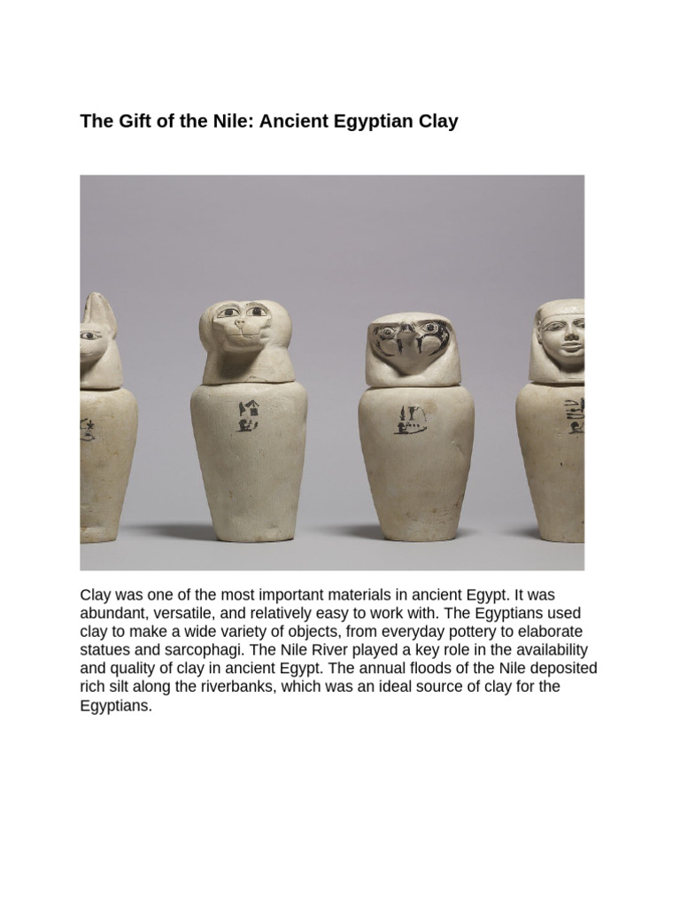 The Gift of The Nile - Ancient Egyptian Clay | PDF