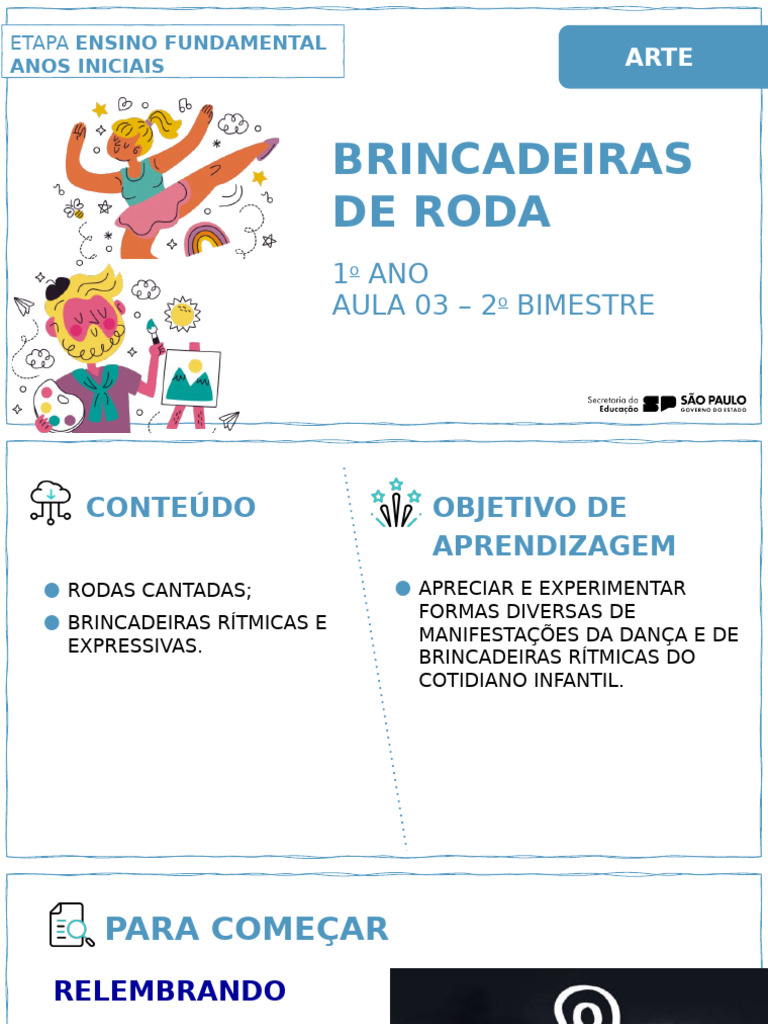 Brincadeiras de Roda: 1 ANO AULA 03 - 2 Bimestre | PDF