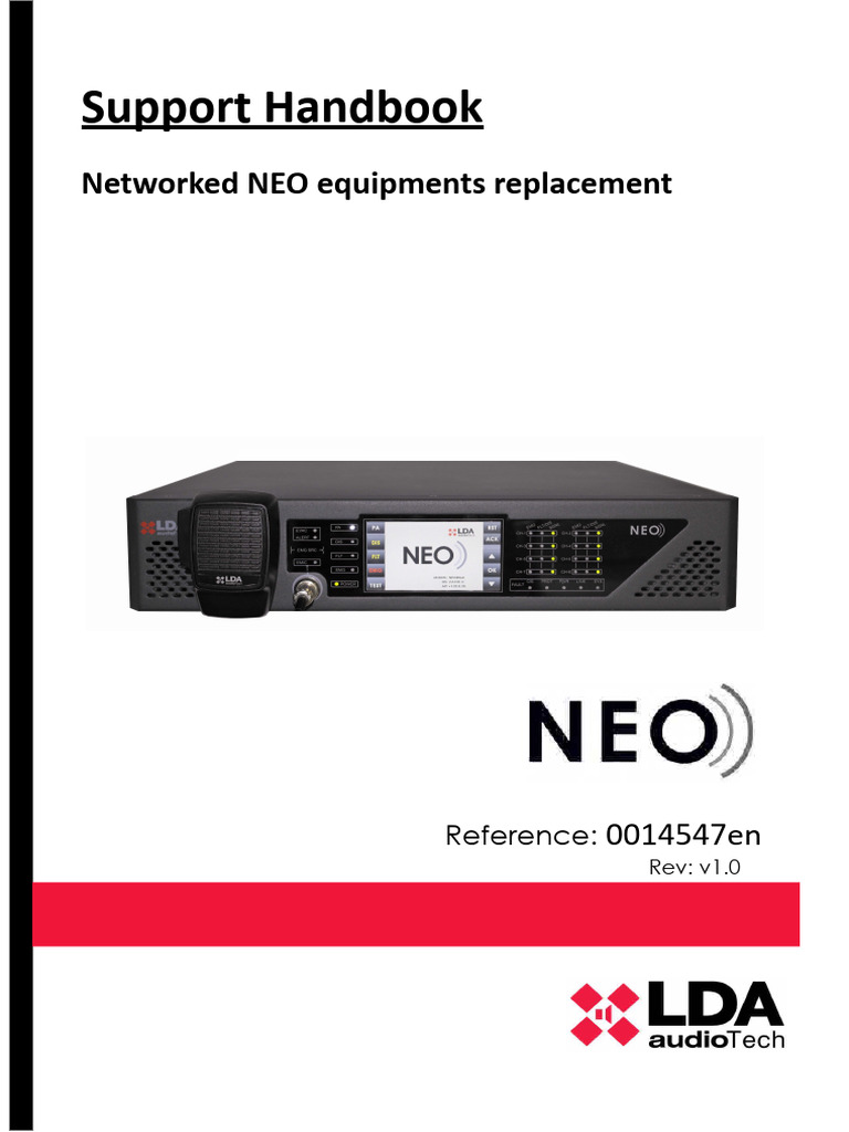 LDA - Handbook - EN - Networked NEO Equipments Replacement v1.1 | PDF