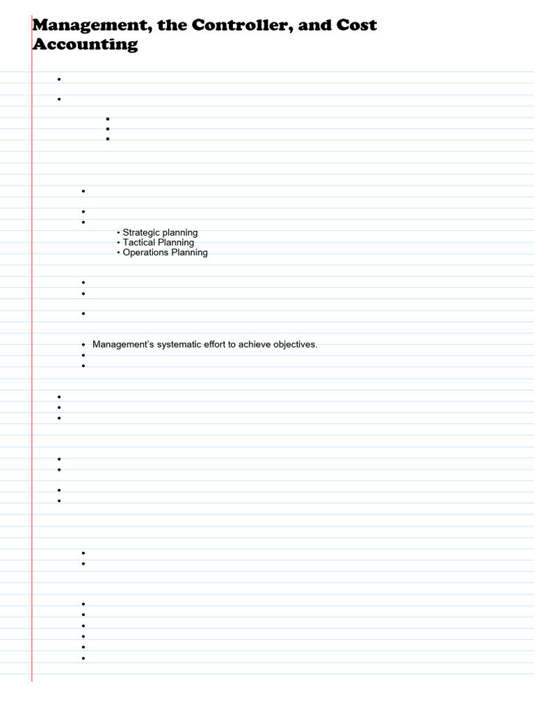 Chapter 1_ Management, the Controller, and Cost Accounting | PDF