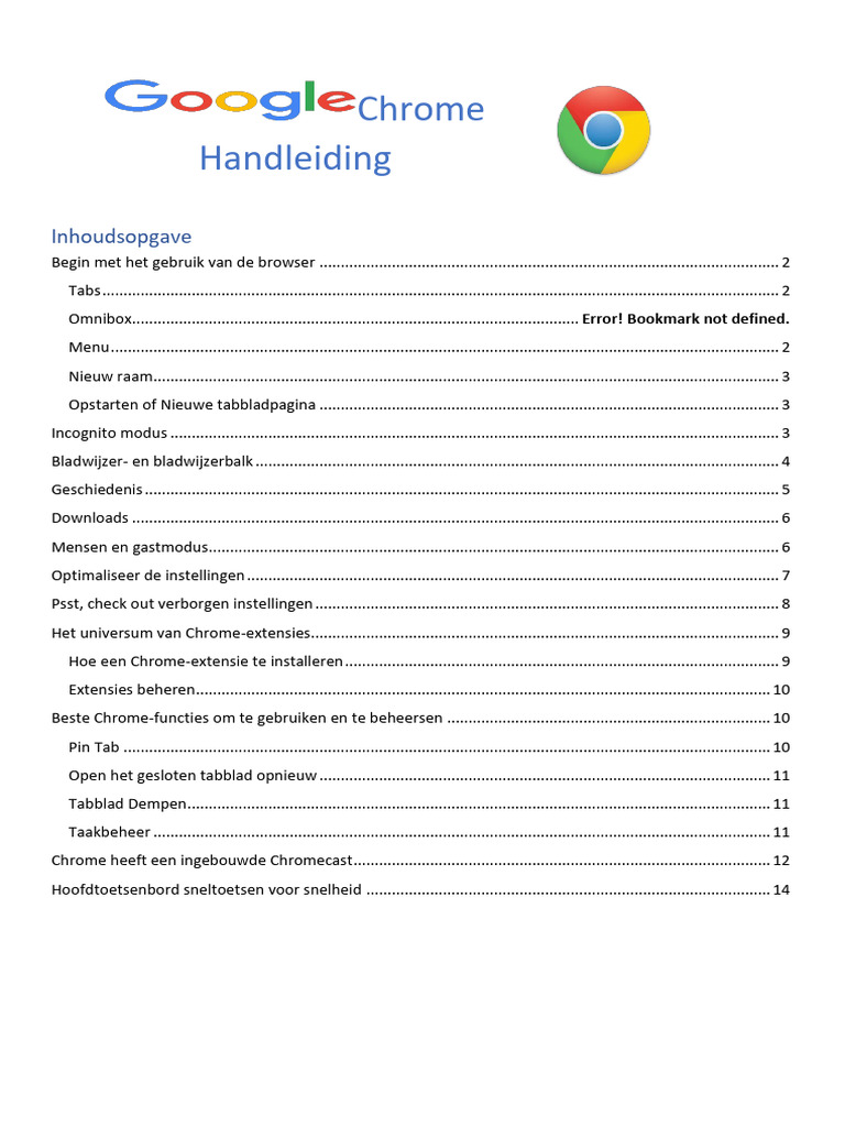 Chrome Handleiding | PDF