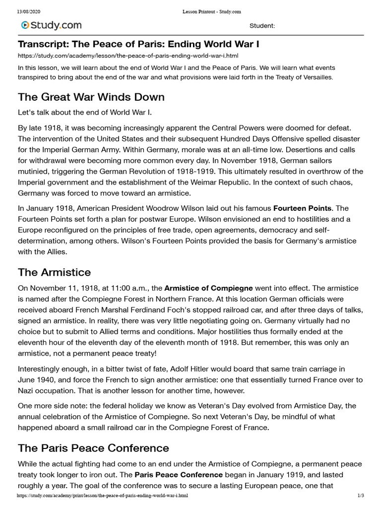 The PAris Paece Conference | PDF