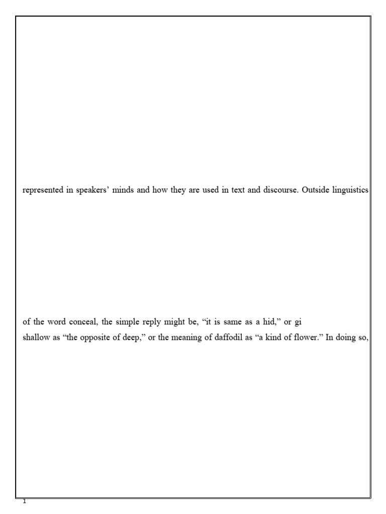 Sense Relation Lectutre 10 | PDF