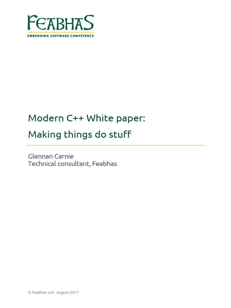 Feabhas Modern C++ White Paper Making Things Do Stuff | PDF