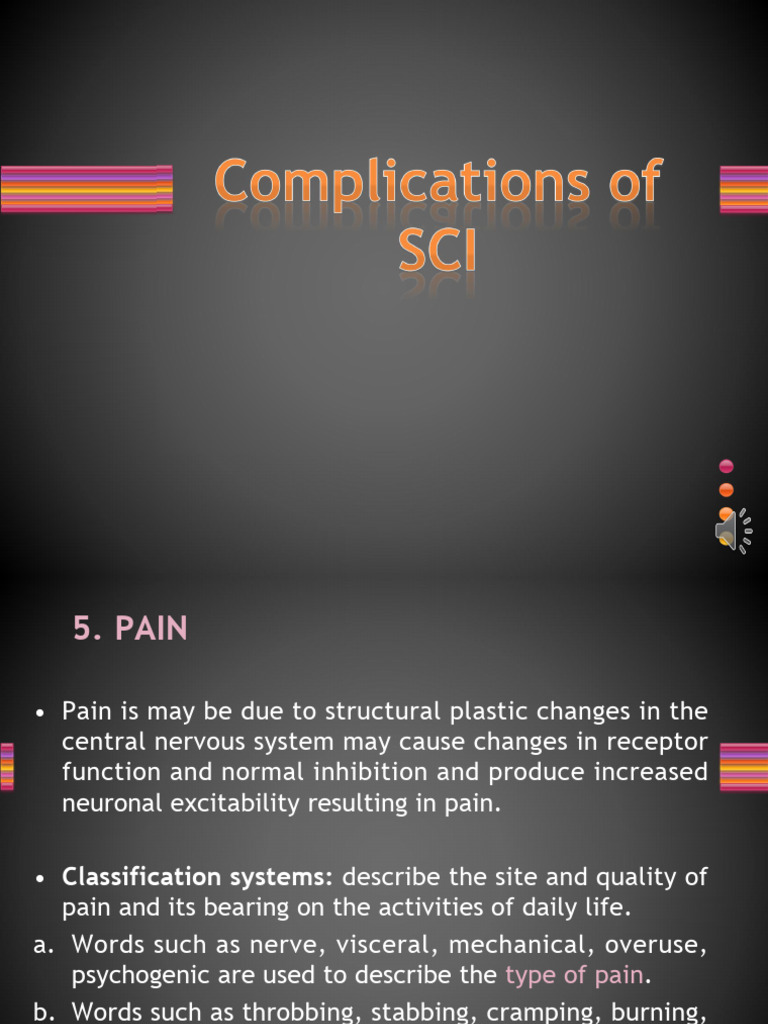 Sec 4complications of SCI (Part 2) | PDF | Pain | Self-Improvement