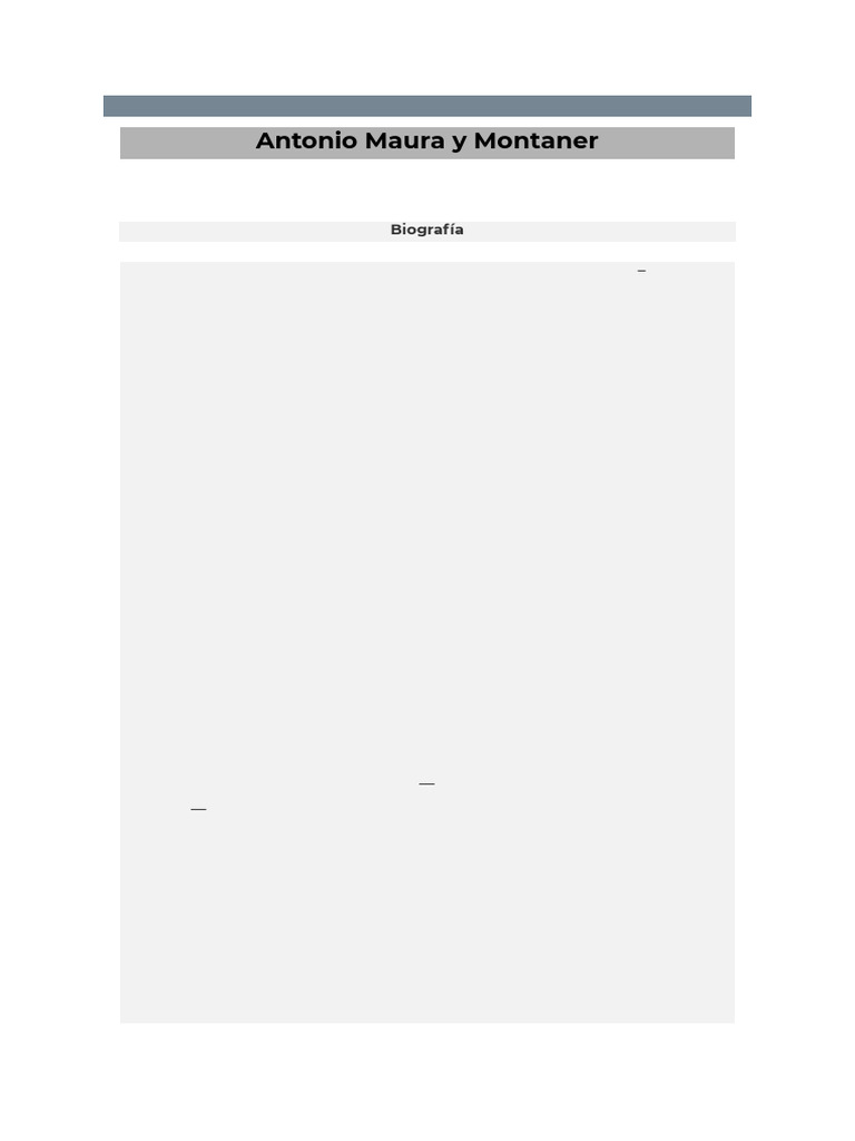 Antonio Maura y Montaner RAH | PDF
