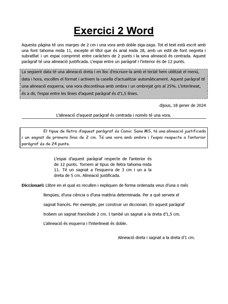 Exercici Part Dos Word | PDF
