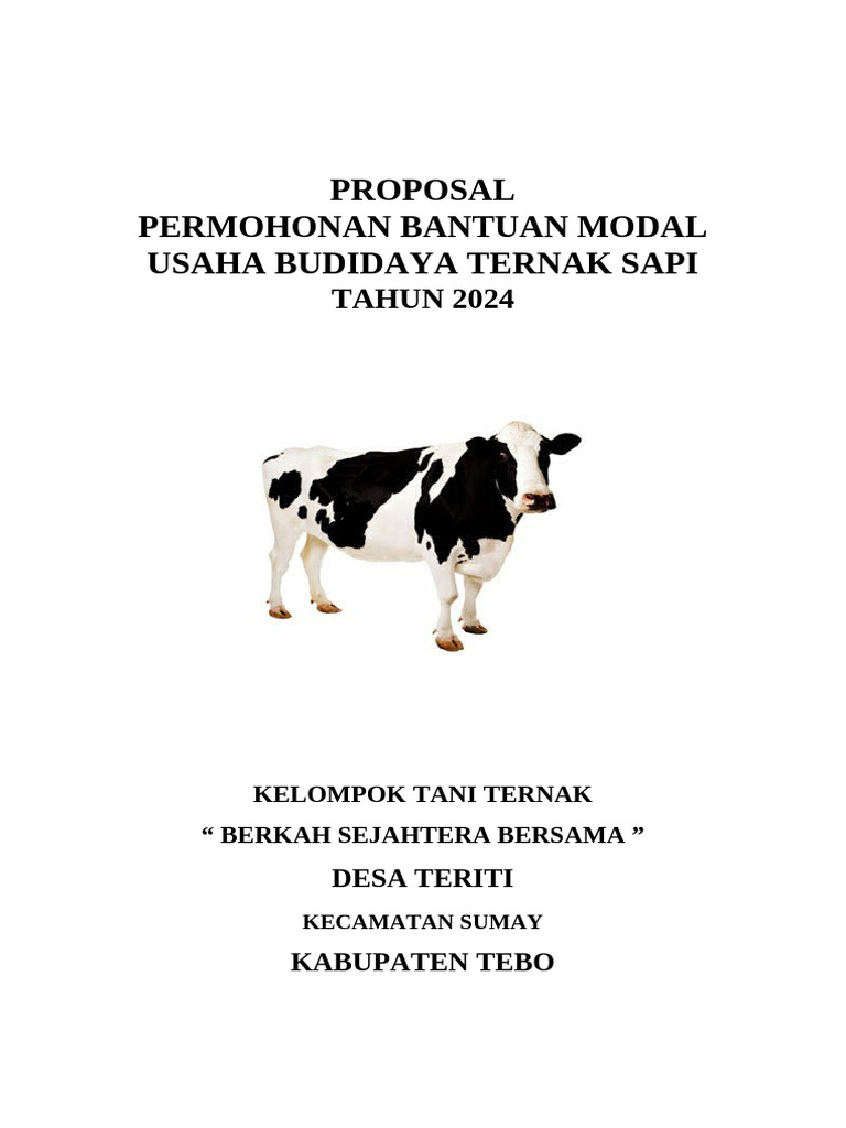 contoh_proposal_permohonan_bantuan_pengadaan Sapi | PDF