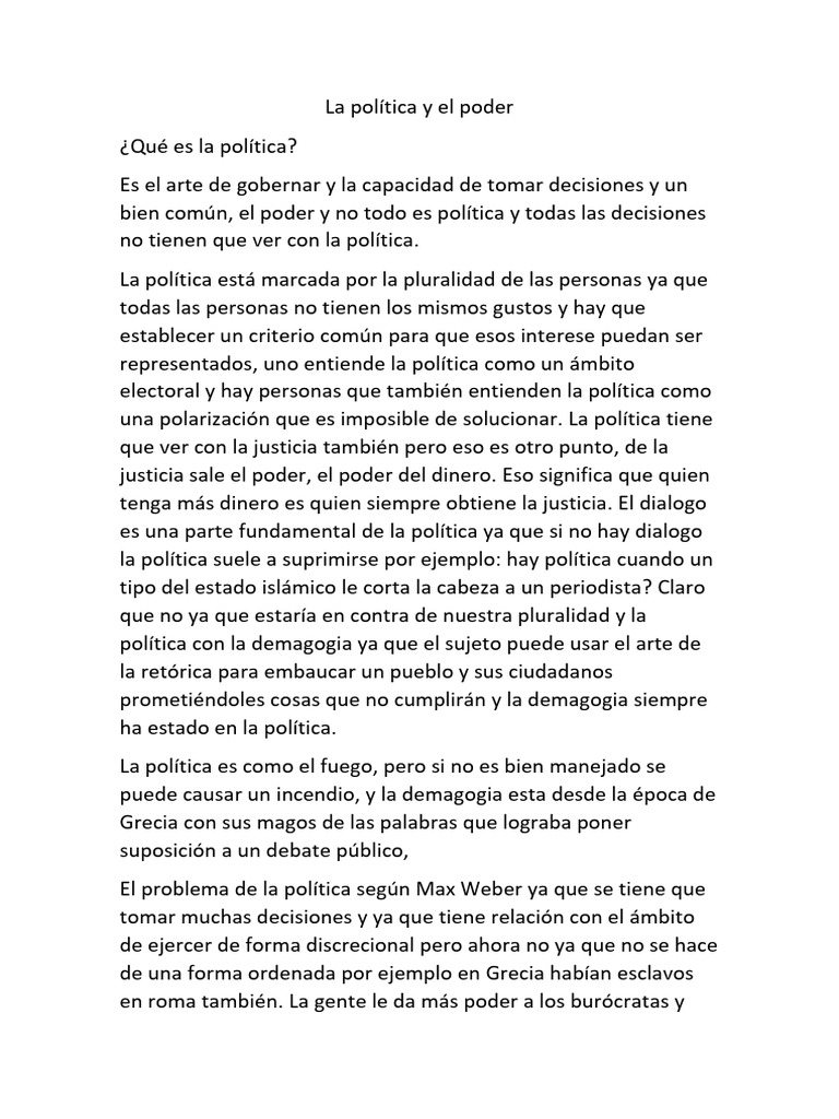 La Política y El Poder | PDF