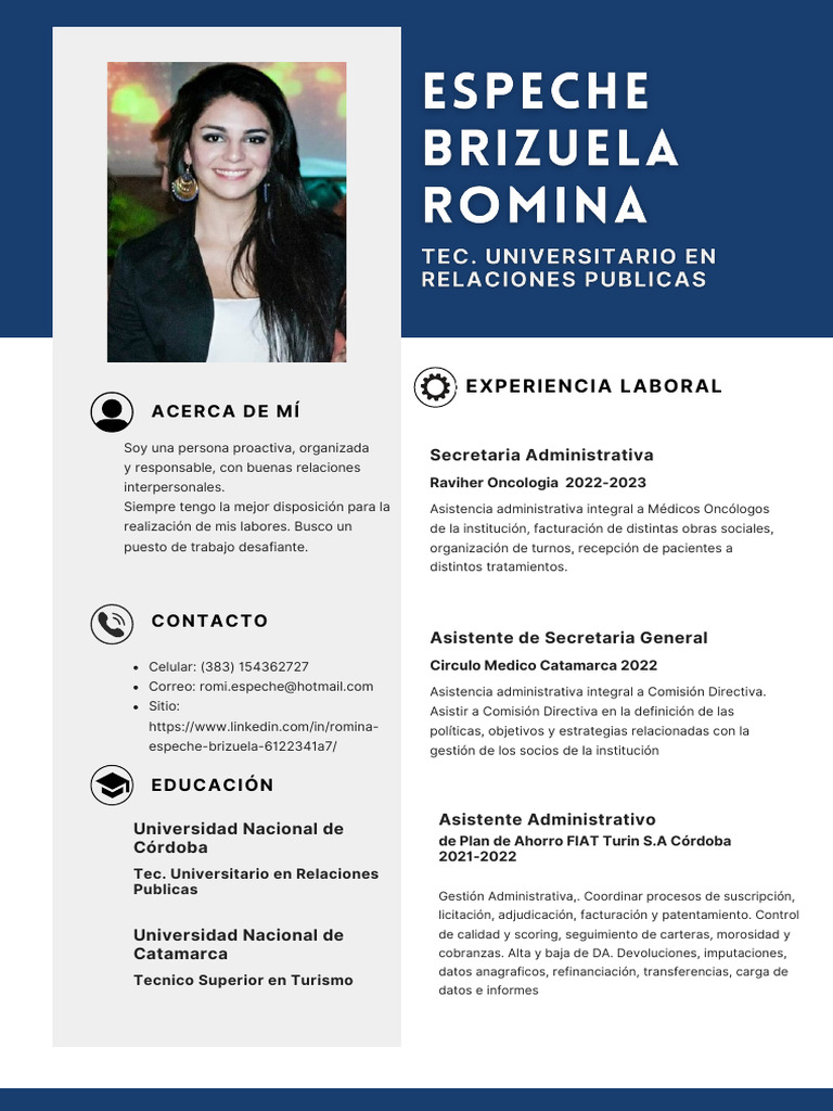 Currículum Romina Espeche Brizuela | PDF