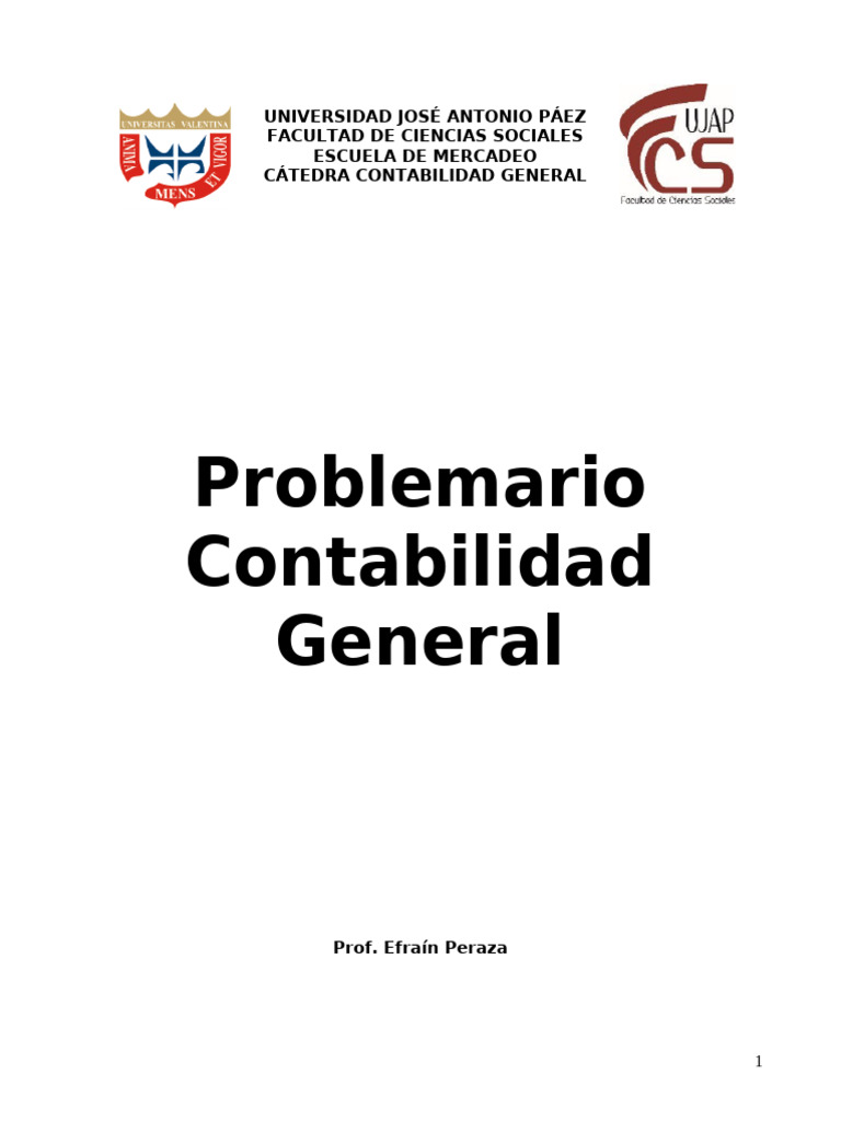 Problemario Contabilidad General | PDF