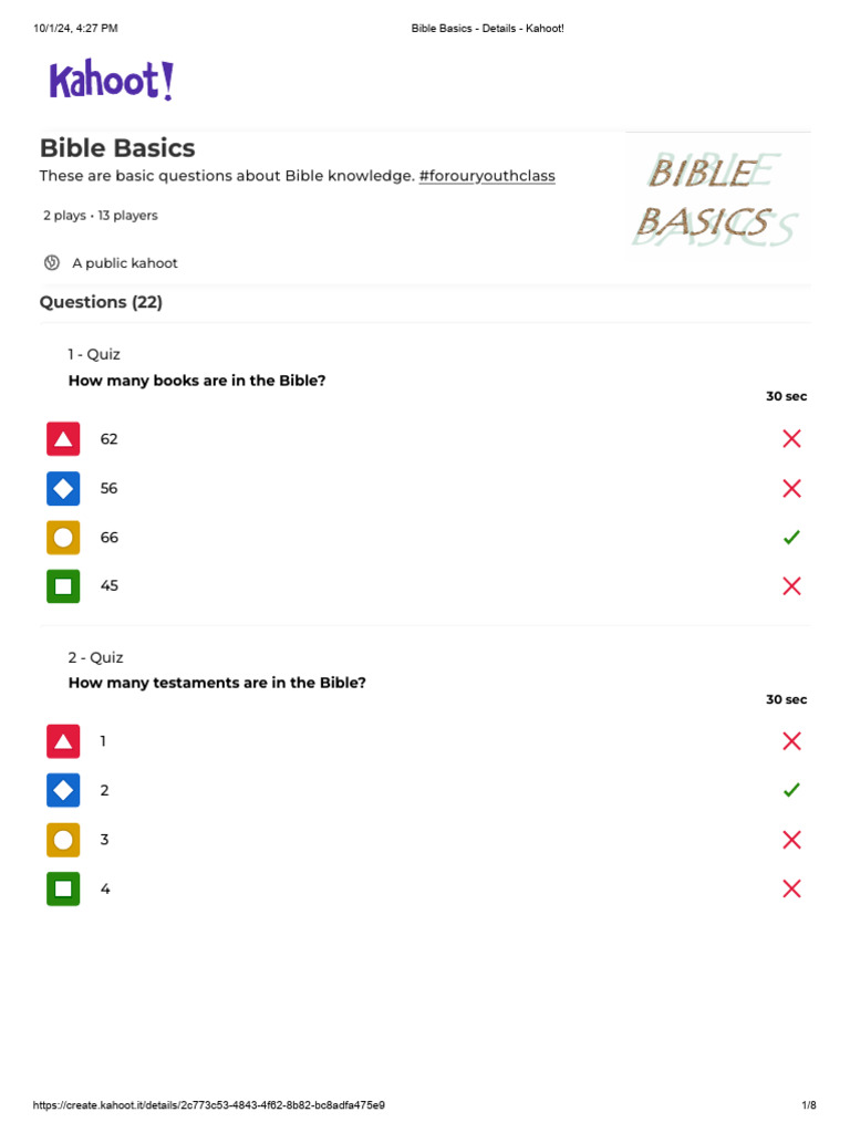 Bible Basics Trivia | PDF