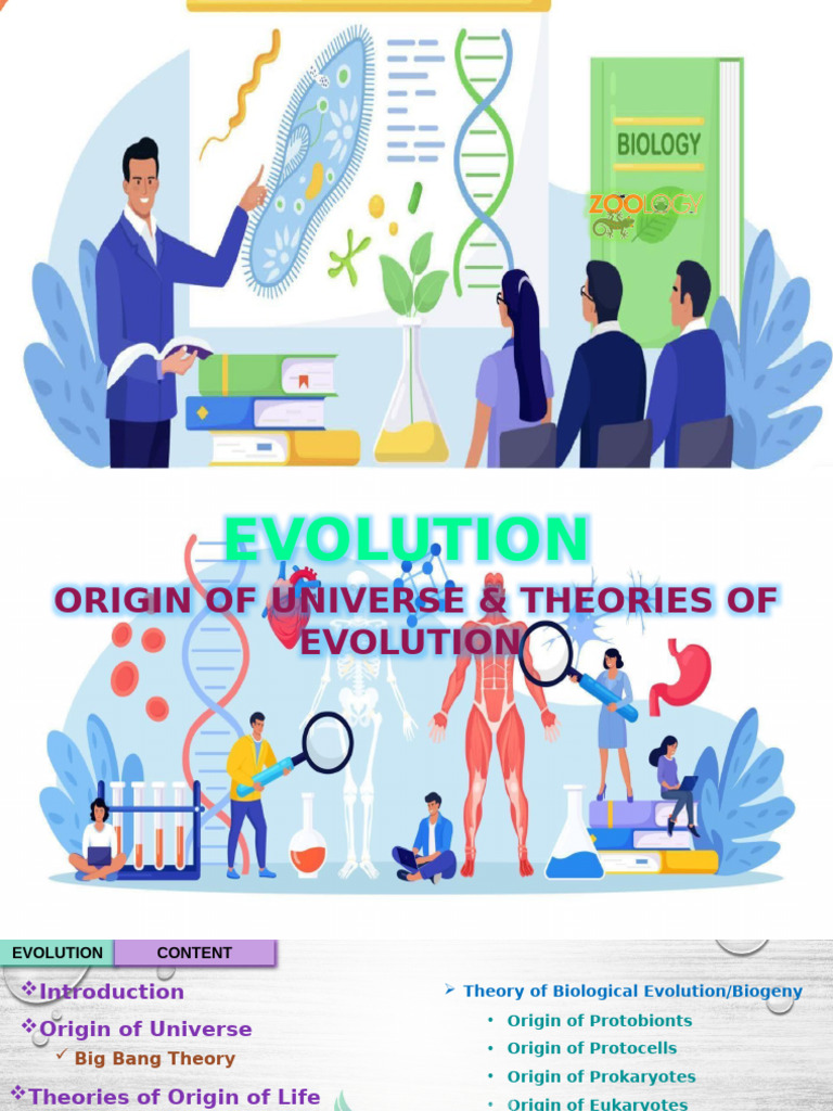 Biology - Evolution - Origin of Universe - Theories of Evolution | PDF ...