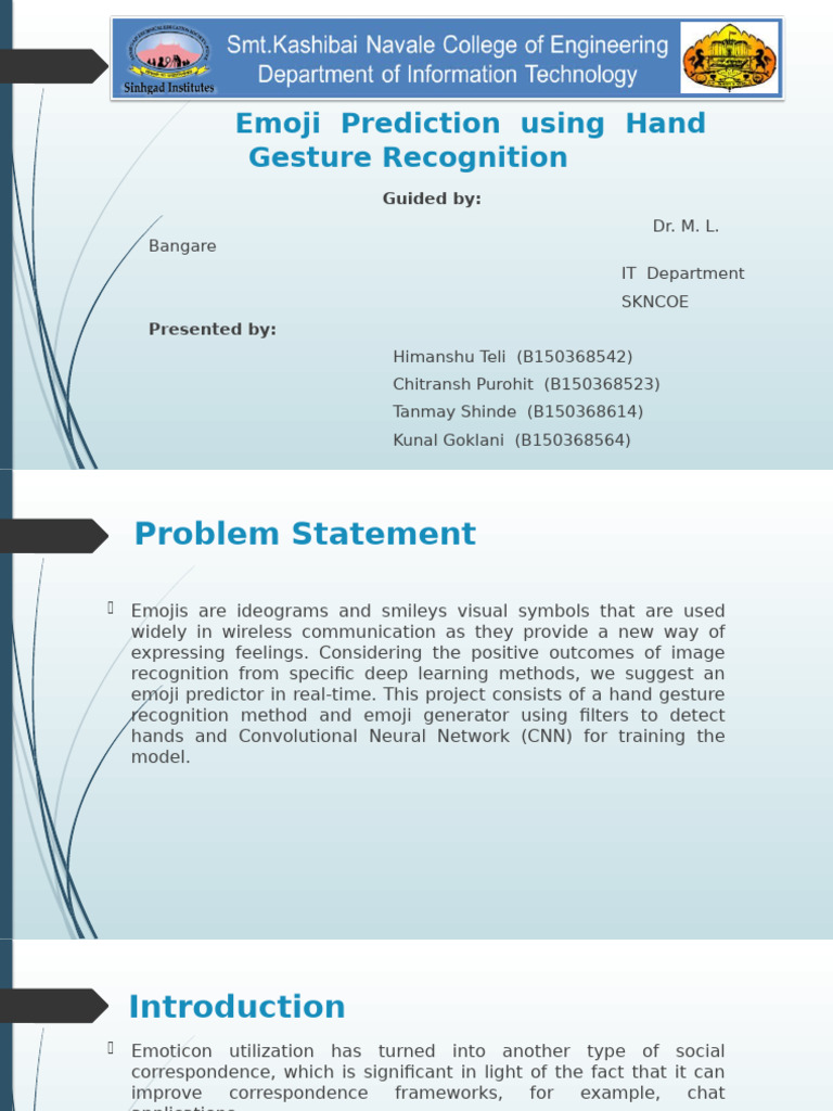 Group No 17 - Emoji Prediction Using Hand Gesture Recognition | PDF