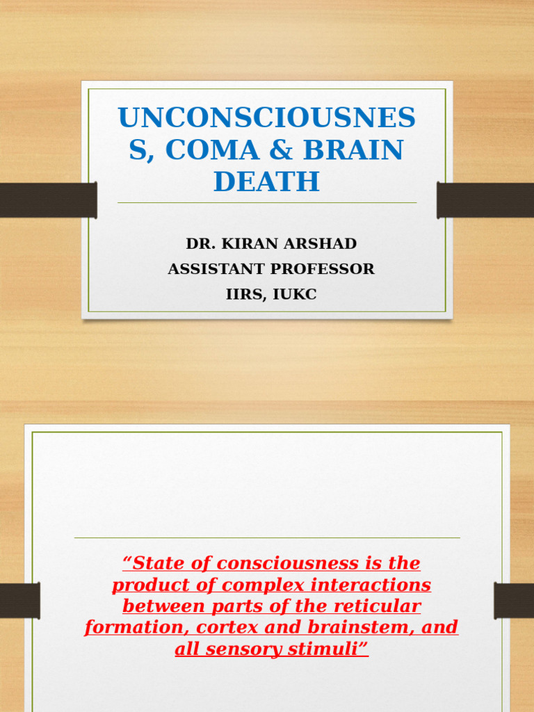 Lec 5 - Unconsciousness and Coma | PDF