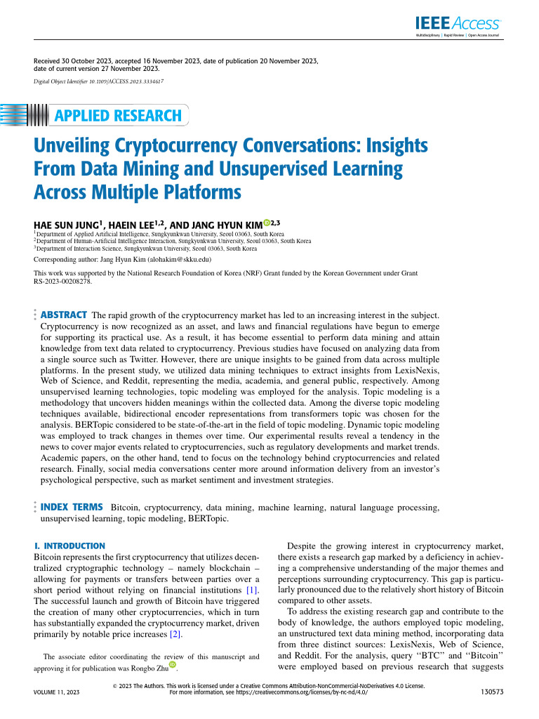 Unveiling Cryptocurrency Conversations Insights From Data Mining and Unsupervised Learning ...