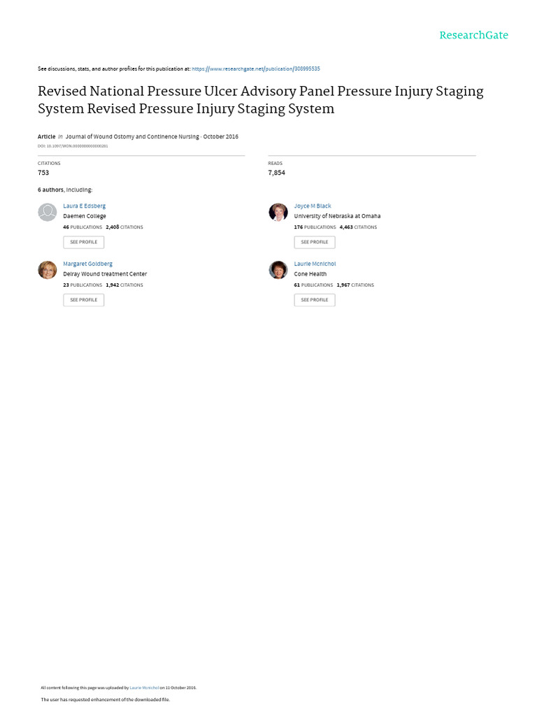Revised National Pressure Ulcer Advisory Panel Pressure Injury Staging ...