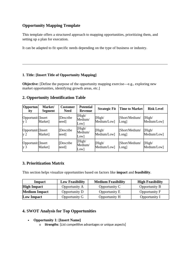 Opportunity Mapping Template | PDF