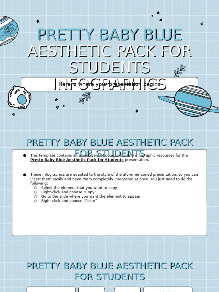 Pretty Baby Blue Aesthetic Pack For Students Infographics by Slidesgo | PDF