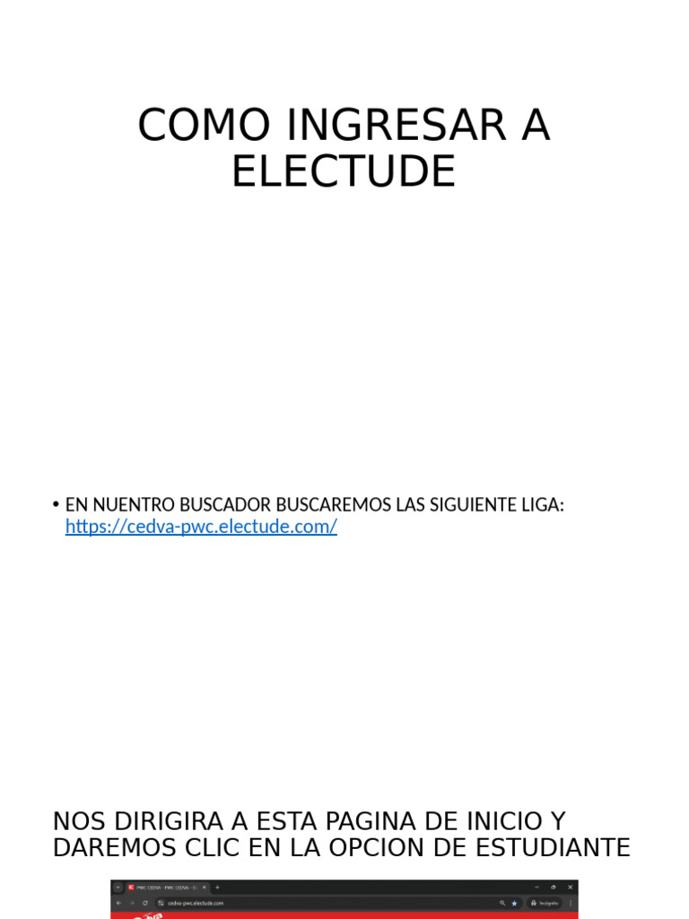 COMO INGRESAR A ELECTUDE | PDF