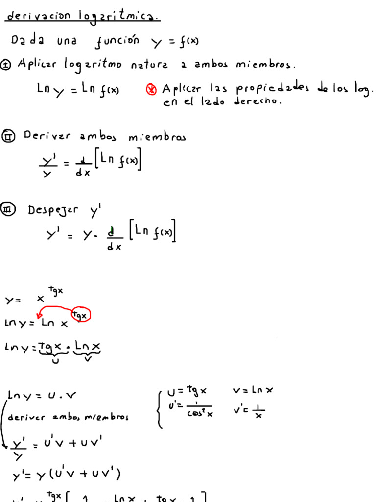 Derivacion Logaritmica 1H10 2021 | PDF