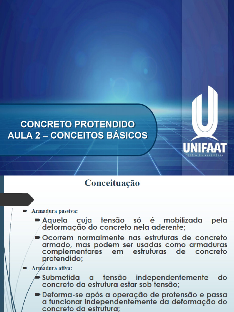 Concreto Protendido (Aula 2 - Conceitos básicos) | PDF