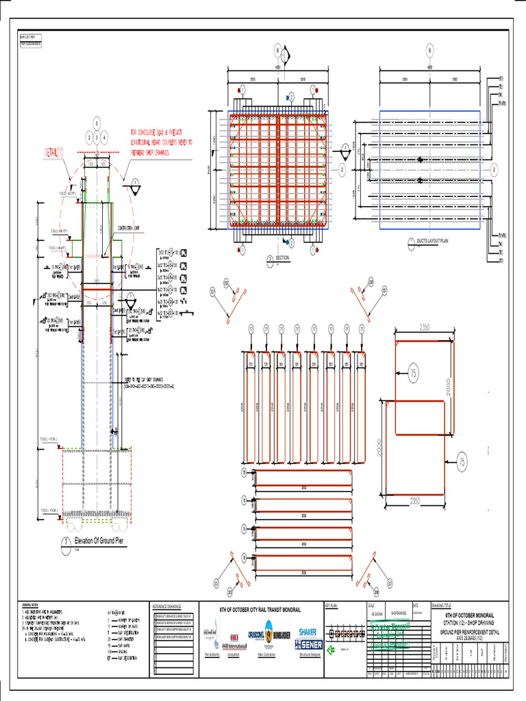 Elevation of Ground Pier 1: Ducts Layout Plan | PDF