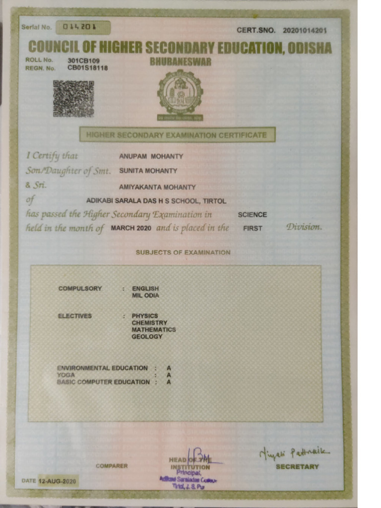 12 Certificate | PDF