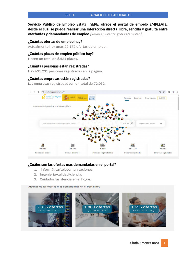 Actividad 2. Tema 4. Rrhh. Cintia Jimenez. | PDF