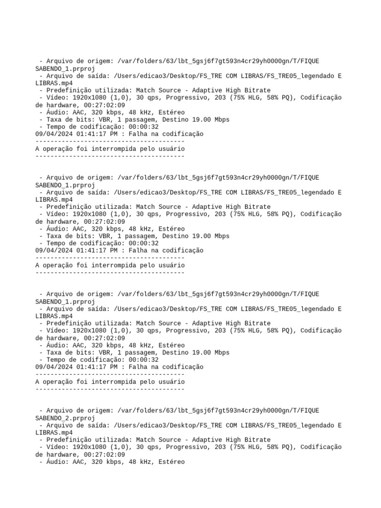 AMEEncoding Error Log | PDF