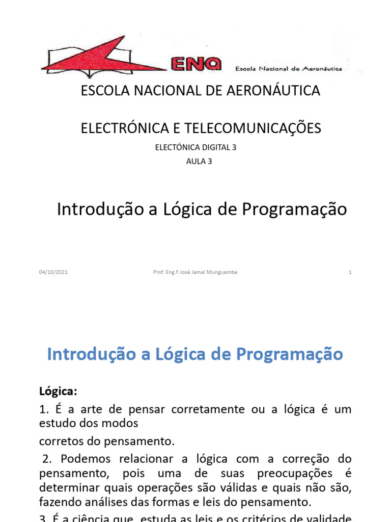 Aula 3-Introducao A Logica de Programacao | PDF