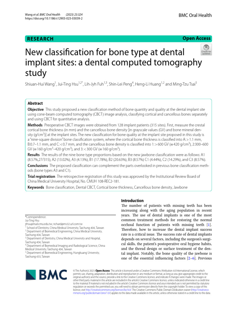 New Classification For Bone Type | PDF | Medical Specialties | Computers