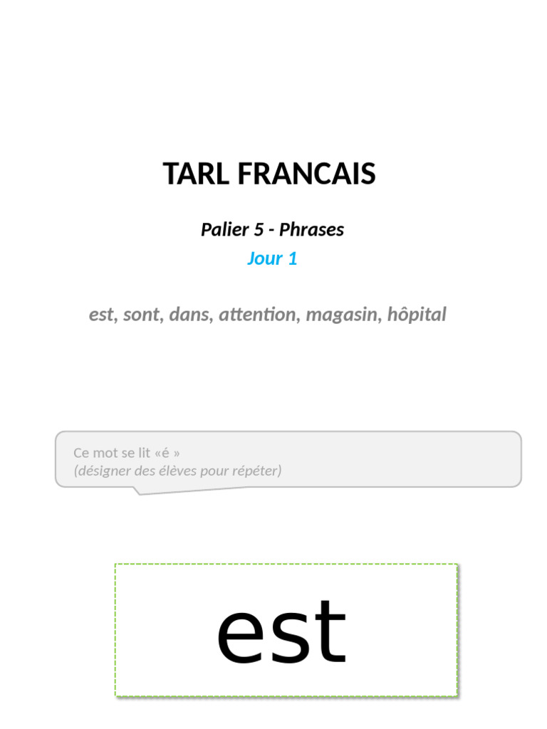 TARL FRANCAIS P5. Phrases | PDF