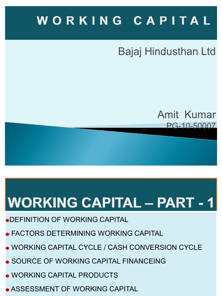 Working Capital | PDF | Working Capital | Credit (Finance)