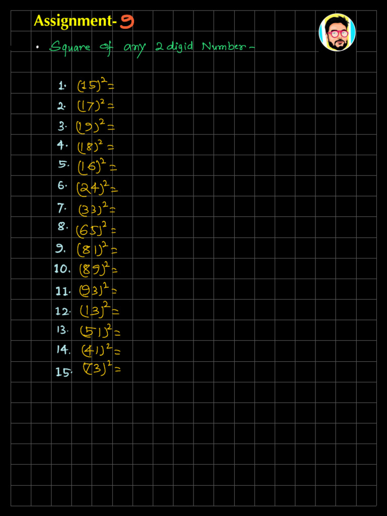 Vedic Maths Assignments - 9 | PDF