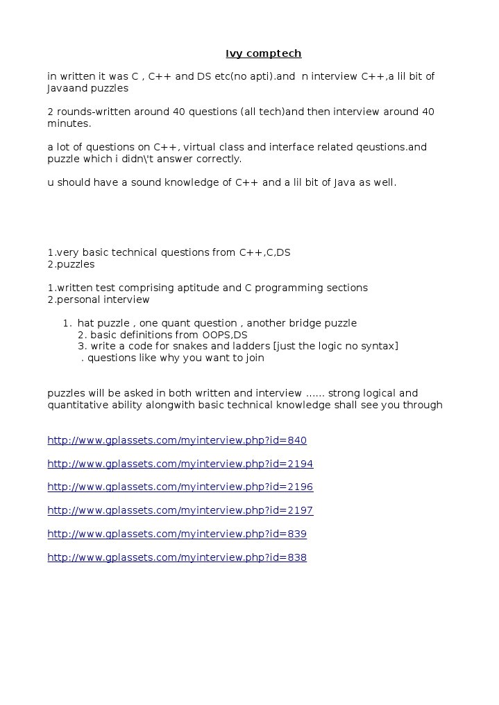 Ivy Comptech | PDF | C++ | Computer Programming