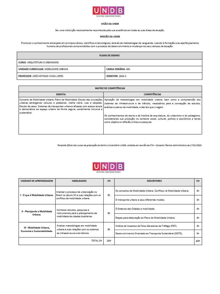 MOB - Plano de Ensino e Ã - Rvore TemÃ¡Tica FÃ - RIAS | PDF