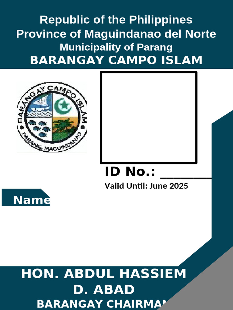 BARANGAY ID - BLANK | PDF