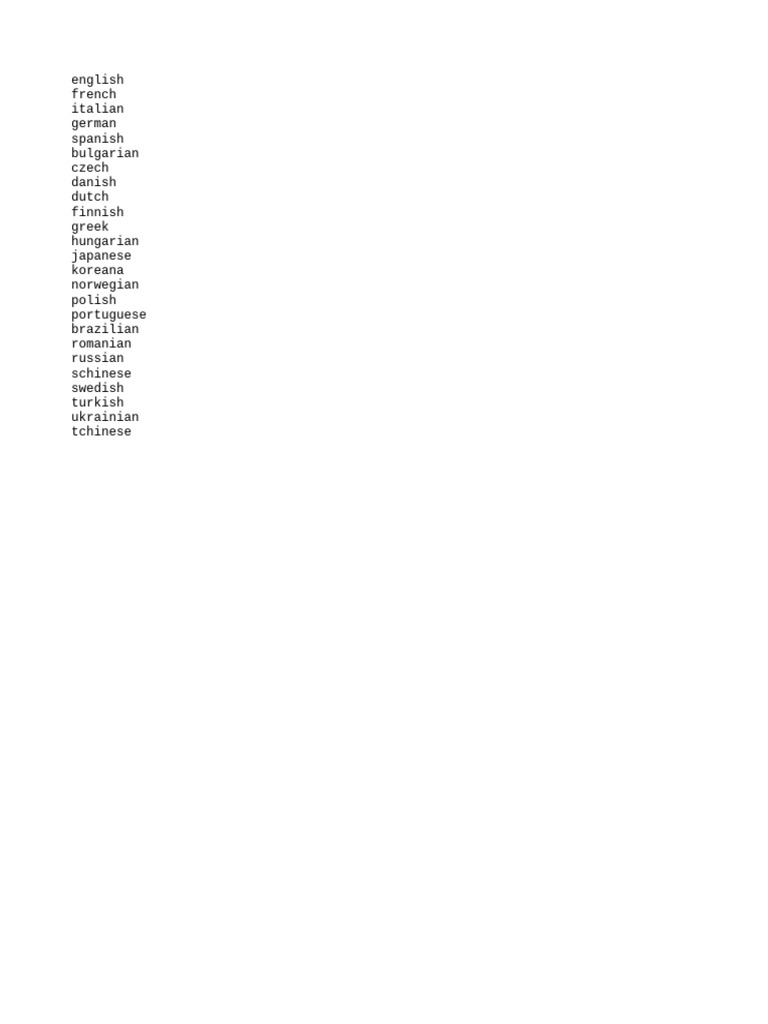 Supported Languages | PDF