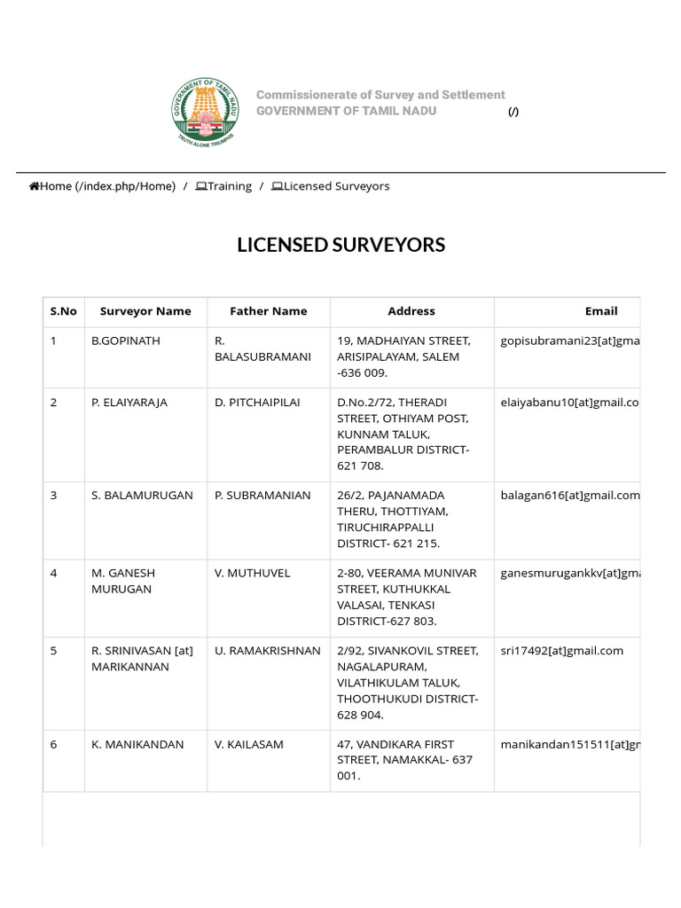 Commissionerate of Survey and Settlement | PDF | Tamil Cinema | Tamil Nadu