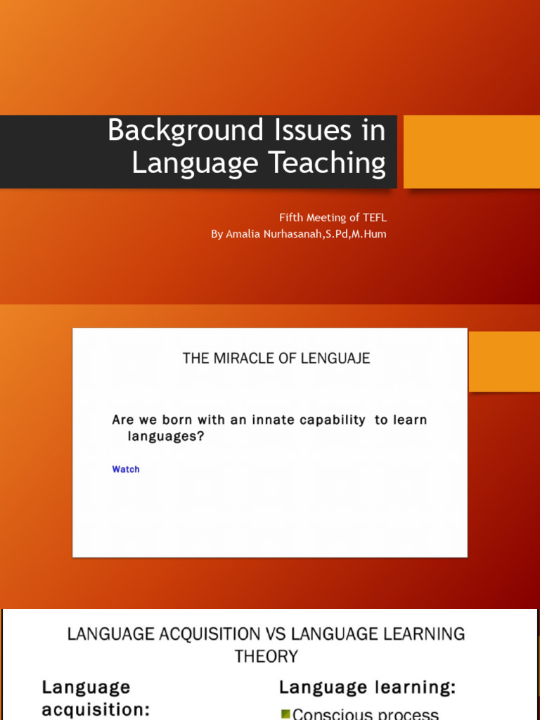 TEFL-Background Issues ELT | PDF