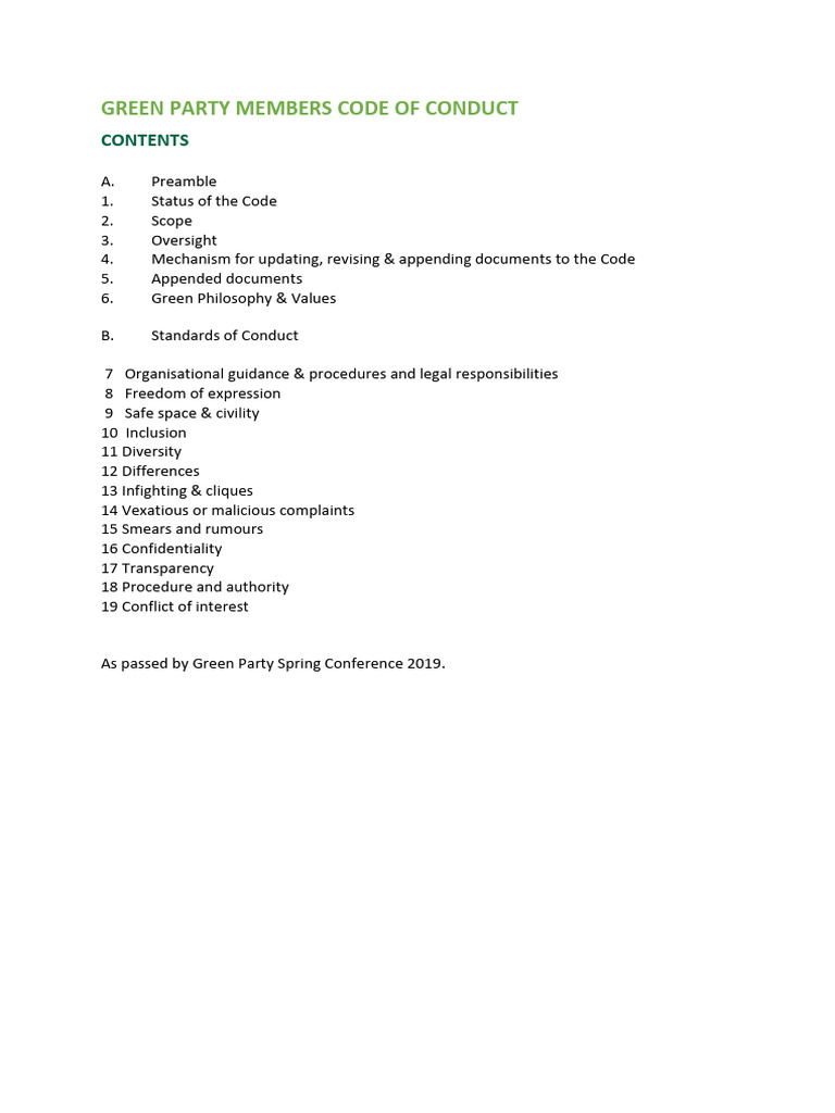 GPEW Members Code of Conduct 2019 | PDF