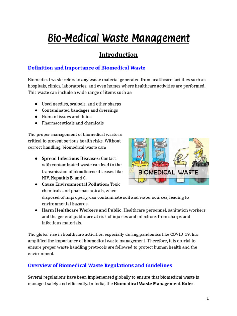 Bio-Medical Waste Management - Anubhavi | PDF