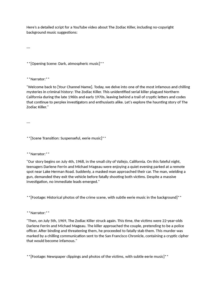 Zodiac Killer | PDF