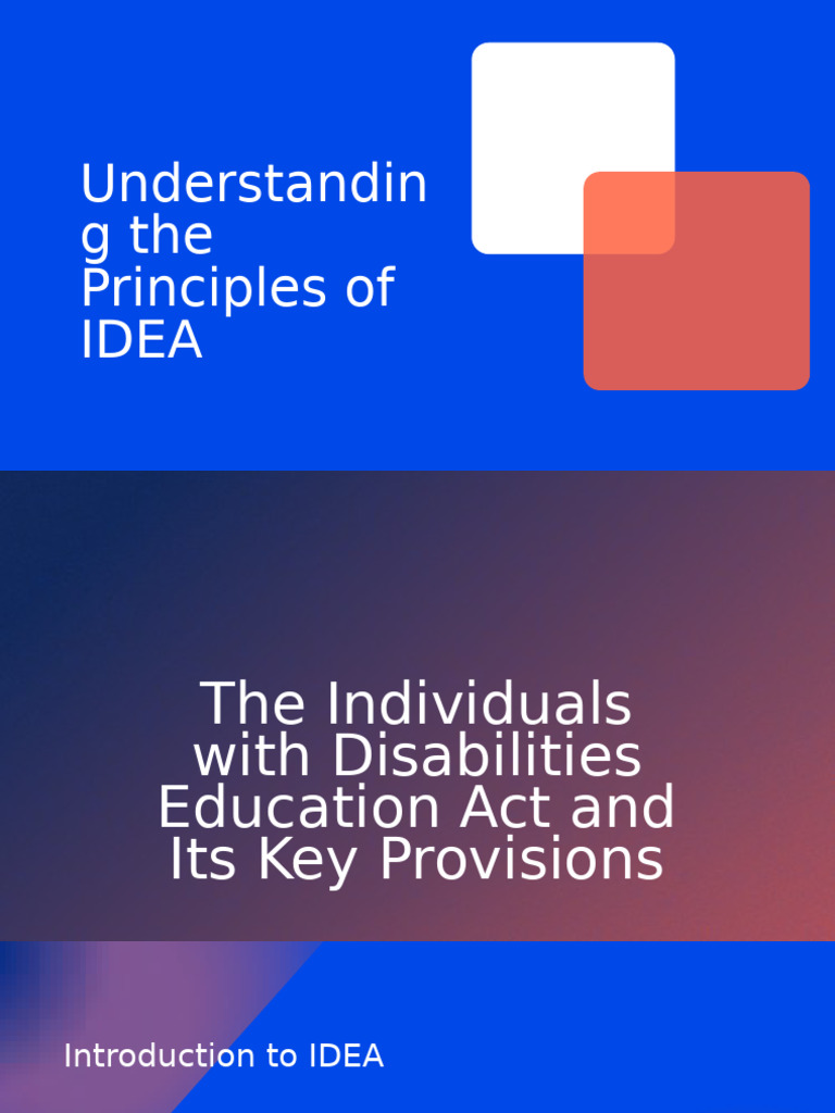 Key Principles of IDEA Explained | PDF | Individualized Education ...