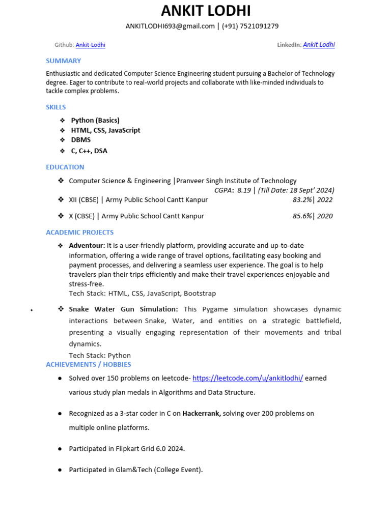 Ankit Lodhi 72 | PDF