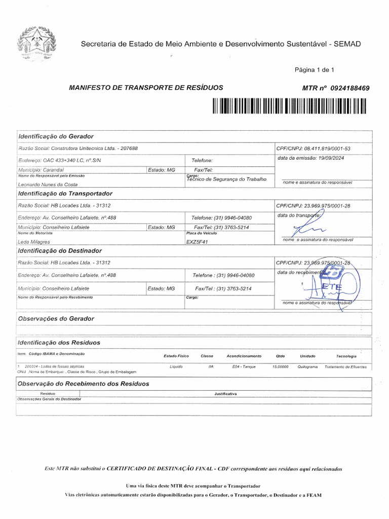 MTR 19-09-2024 | PDF