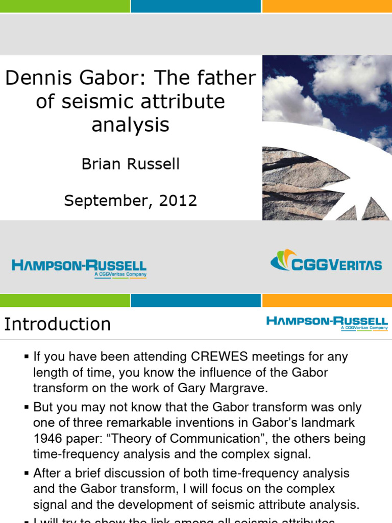 Dennis Gabor The Father of Seismic Attri | PDF