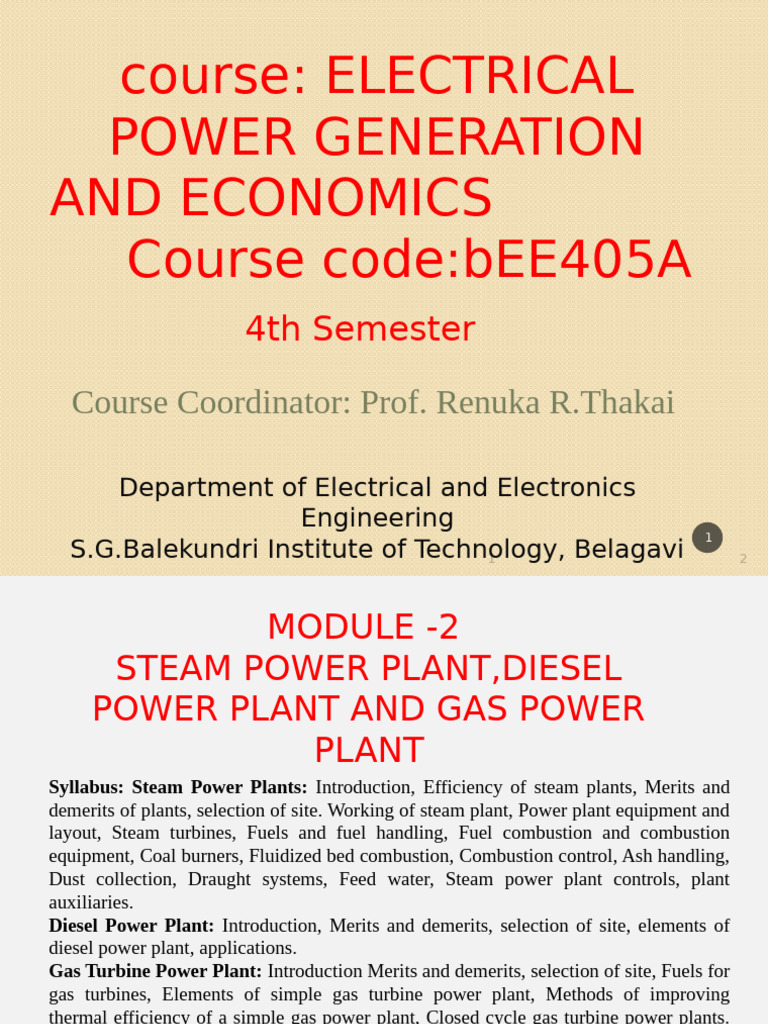 Module-2-Electrical Power Generation | PDF
